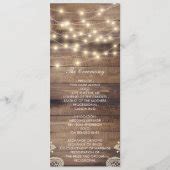 Rustic Wood String Lights Lace Wedding Program Zazzle