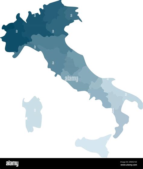 Vector Isolated Illustration Of Simplified Administrative Map Of Italy