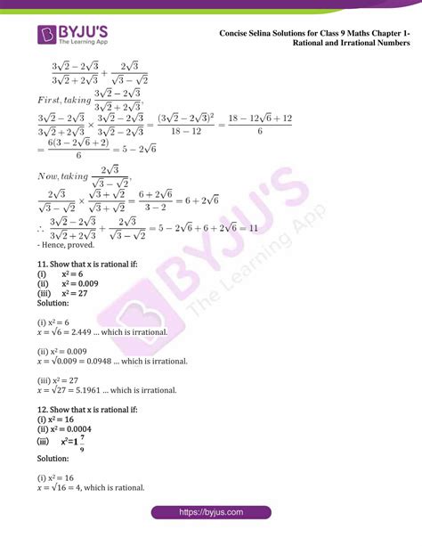 selina solutions class 9 concise maths chapter 1 rational and irrational numbers download free pdf