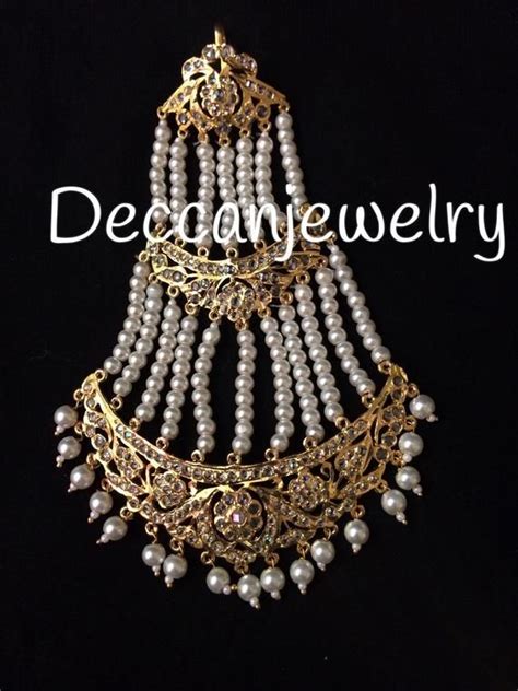 Hyderabadi Jadau Jhoomar In Pearls Indian Jewellery Etsy Gold Bride
