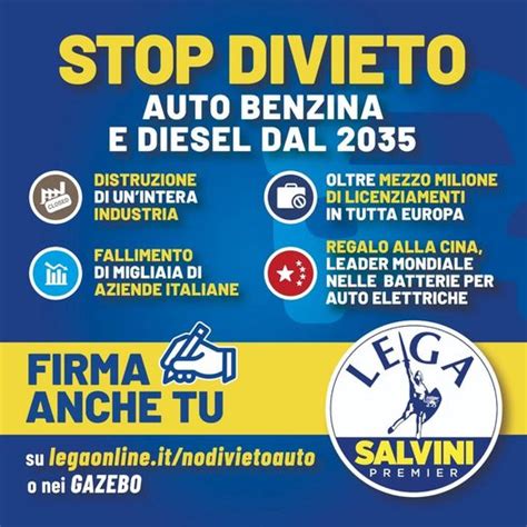 Lega Biella Una Raccolta Firme Contro Il Divieto Di Vendita Auto A