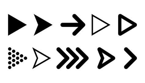 Conjunto de iconos de flecha Colección de diferentes signos de flecha