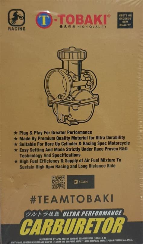 Tobaki Carburetor Kr Motorcycles Motorcycle Accessories On Carousell
