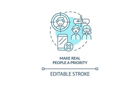 Hacer Que Las Personas Reales Tengan Prioridad En El Icono Del Concepto