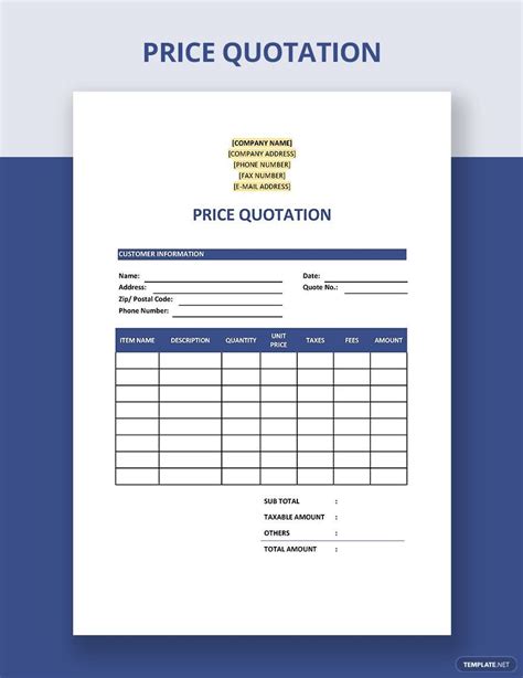 Free Proposal Quotation Template Google Docs Word Template Net