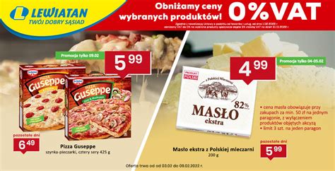 Obniżka VAT na produkty w sklepach Lewiatan Gazetka Lewiatan