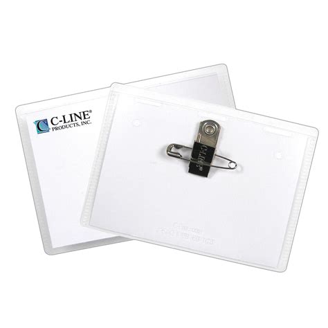 C Line Magnetic Name Badge Holder Kit Horizontal 4 X 3 Inches Clear