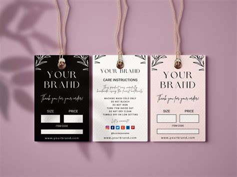 Editable Hang Tag Template Washing Instructions Printable Etsy M Xico