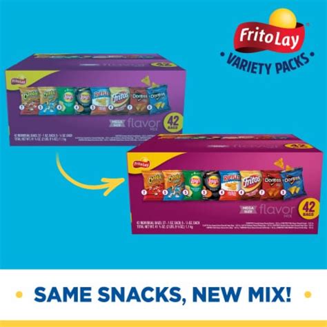 Frito Lay Mega Size Flavor Mix Chips Variety Pack 42 Ct 1 Oz Fry