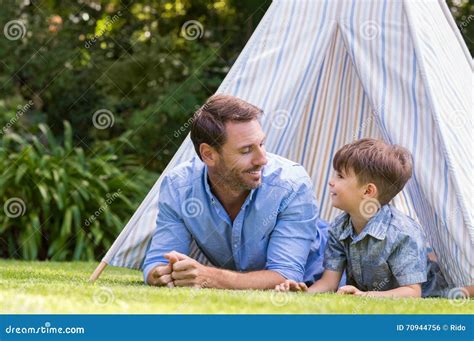 Father And Son Camping Stock Photo Image Of Trip Adventure 70944756