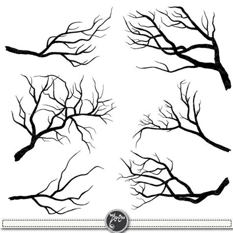 Branch Silhouettes Clipartbranch Silhouettes Clip Etsy Silhouette