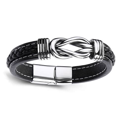 Jeulia Pulsera Infinito Dise Ado Para Hombre En Acero De Titanio