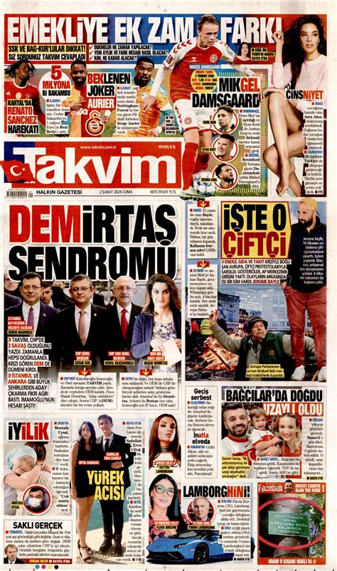 Takvim Gazetesi Takvim Manşet Oku Haberler 02 Şubat 2024