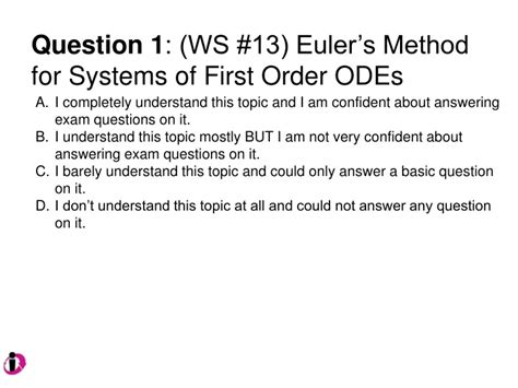 ppt question 1 ws 13 euler s method for systems of first order odes powerpoint