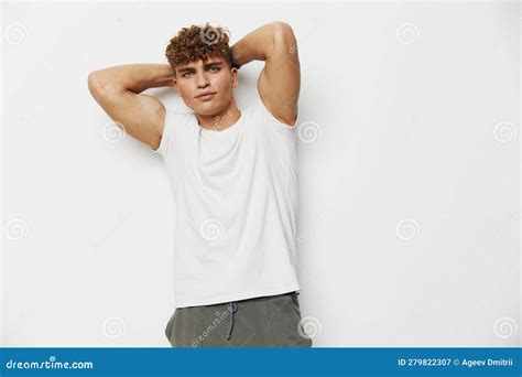 Sexy Shirtless Man In Jeans Lying Stock Photography CartoonDealer