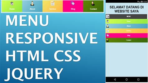 membuat menu responsive dengan html css dan jquery youtube