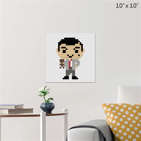 Mr Bean Pixel Art Wall Poster Build Your Own With Bricks BRIK