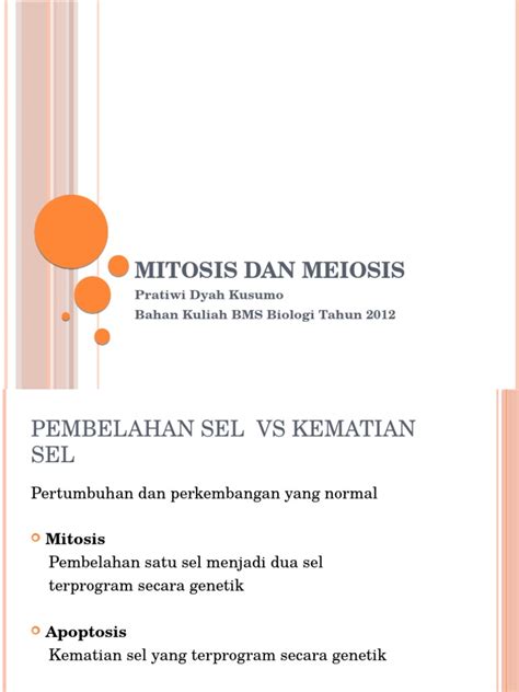 PDF Bahan Ajar Mitosis Meiosis BMS 2012 Pratiwi DOKUMEN TIPS