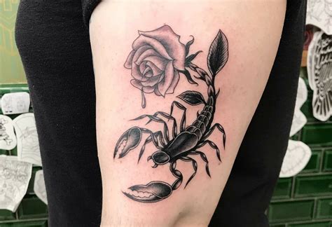 Details 77 Feminine Scorpion Rose Tattoo In Cdgdbentre
