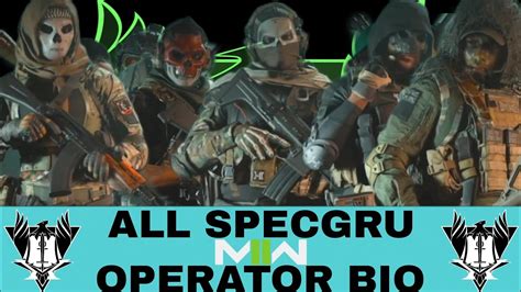 All Specgru Operator Bio Call Of Duty Modern Warfare Youtube