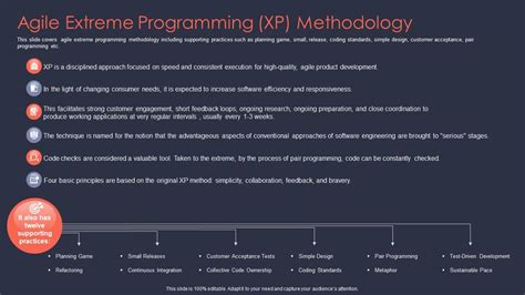 agile it project management agile extreme programming xp methodology ppt structure