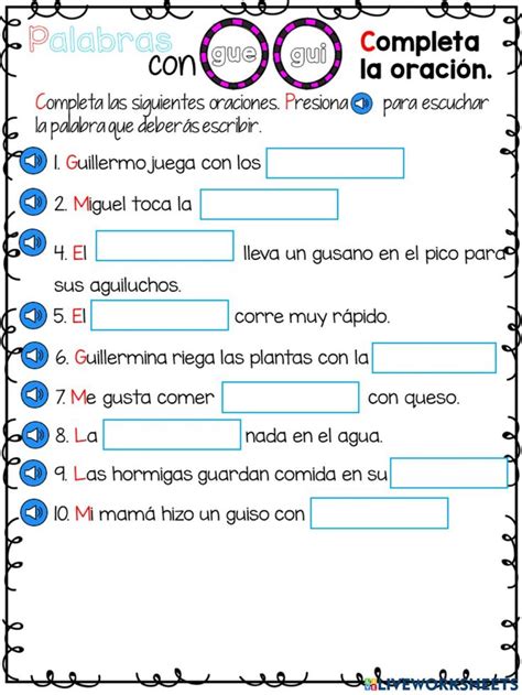 Lectoescritura Online Worksheet For Primero De Primaria You Can Do The