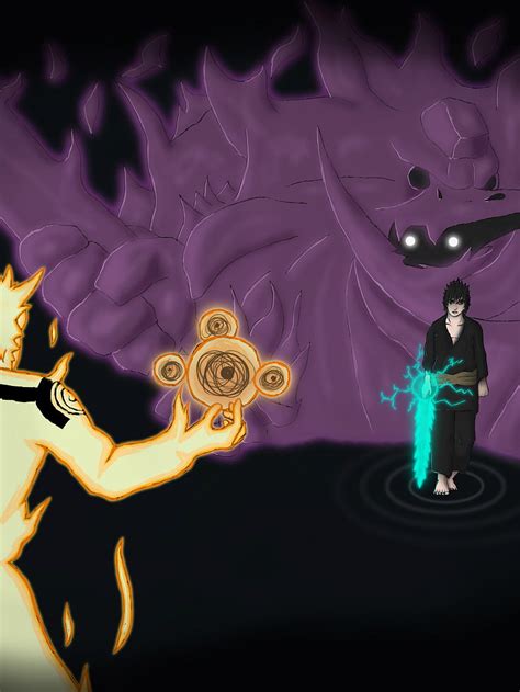 Susanoo De Sasuke Vs Multiplicaciones Del Kyubi Kurama De Naruto For