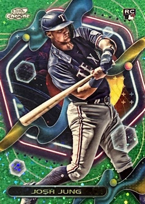 Josh Jung Topps Chrome Cosmic Green Space Dust Refractor