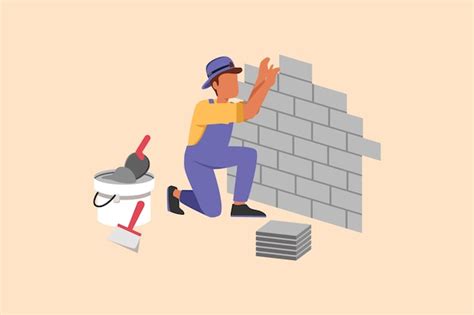 Business Flat Cartoon Style Drawing Repair Worker Verlegung Von
