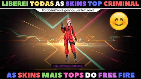 CONSEGUI TODAS AS ROUPAS TOP CRIMINAL FREE FIRE YouTube
