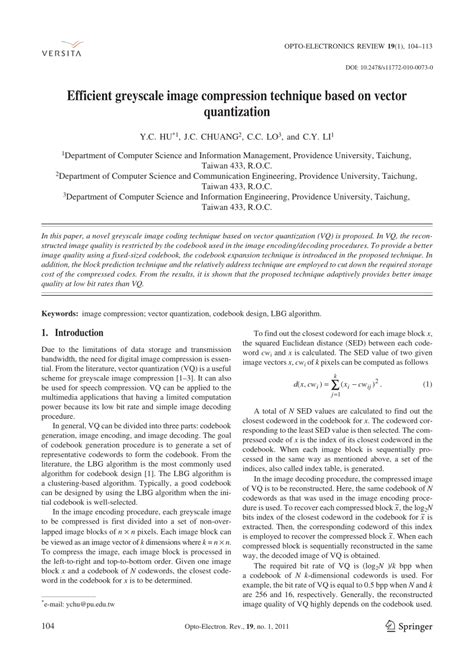 pdf efficient grayscale image compression technique based on vq