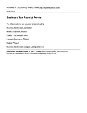 Fillable Online Business Tax Receipt Forms Delray Beach Florida Fax