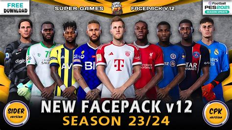 PES 2021 Update Facepack v12 Season 23 24 SIDER CPK احدث اوجه