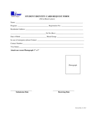 Fillable Online Student ID Request Form Fax Email Print PdfFiller
