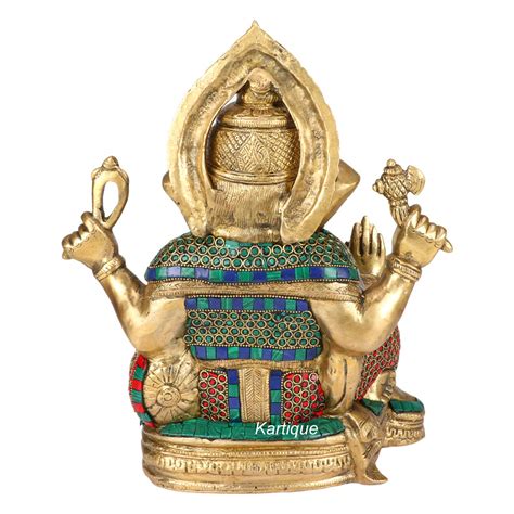 Buy Kartique Brass Lord Ganesha Sitting On Singhasan Ganesh Bhagwan