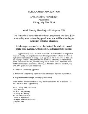Fillable Online Afs Ca Uky 4 H Ham Scholarship Afs Ca Uky Fax Email