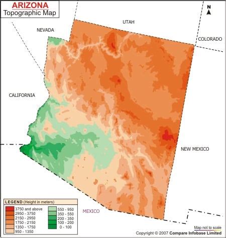 Arizona Topographic Map USA