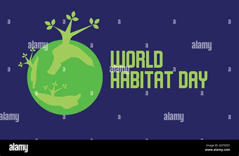 Plantilla vectorial del Día Mundial del Hábitat Imagen Vector de stock