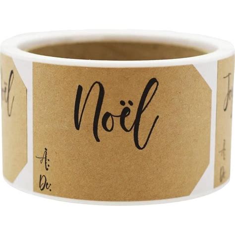 Lot de 100 étiquettes autocollantes en papier kraft naturel français 5