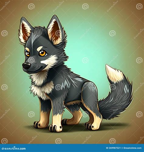 Arte De Los Lobos De Dibujos Animados Stock de ilustración
