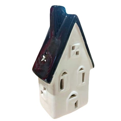 Domek Wiecznik Lampion Ceramiczny Led Figurka Ozdobna Dekoracja