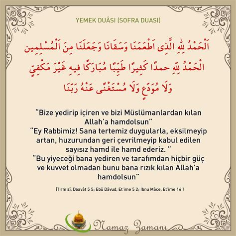 Yemek Duasi Nasil Yapilir Sofra Duasi Arapca Ve Turkce Okunusu