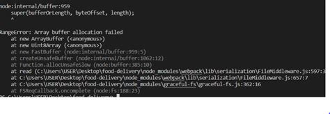 I Keep Getting This Error RangeError Array Buffer Allocation Failed