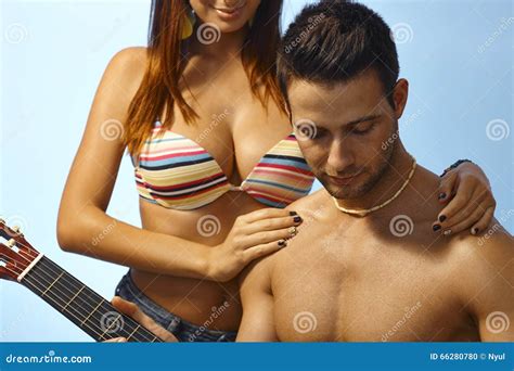 Sexy Girl And Boyfriend On The Beach Stock Photo Image 66280780