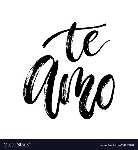 Te Amo I Love You Text Calligraphy Royalty Free Vector Image