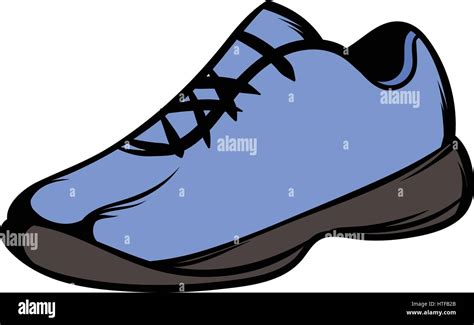 Single Blue Running Shoes Icon In Cartoon Style Isolated Vector