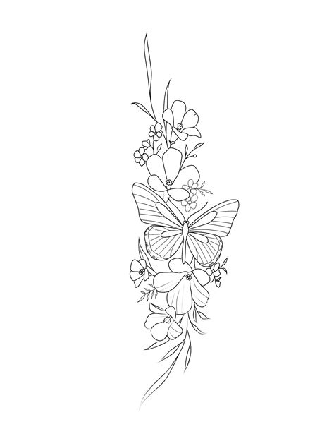 Flower Vine Tattoos Butterfly With Flowers Tattoo Tattoos For Women