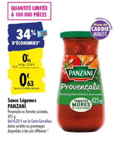 Promo Sauce Légumes Panzani chez Carrefour iCatalogue fr