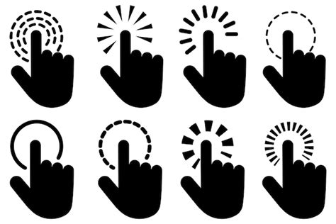 Premium Vector Set Fingers Cursors Computer Interface Digital