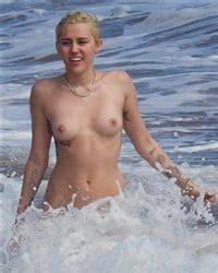 Miley Cyrus Fully Nude At The Beach